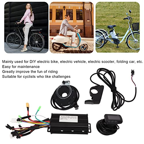 Electric Motor Controller, 24V 36V 48V Brushless Motor Controller Set Waterproof LCD Meter for DIY