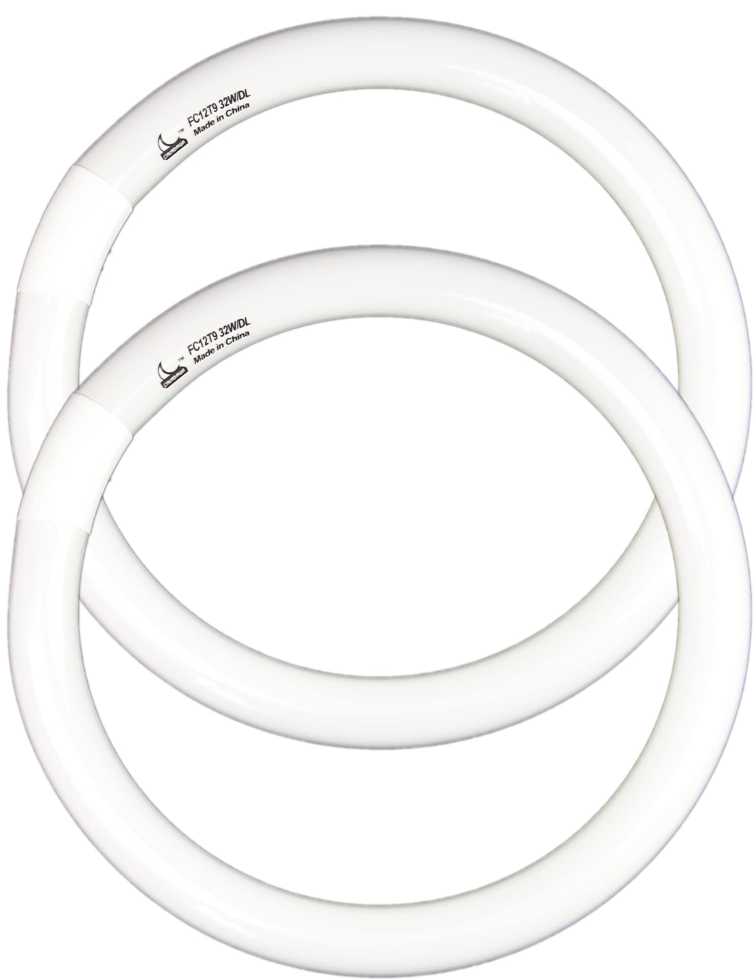 CHKADAWA FC12T9 32 Watts Circline Light Bulbs Daylight, Circular 12 Inch T9 32W Round Fluorescent Bulb Replacement for Circle Ceiling Fixture Lamp, DL 6500K Tube, G10q 4 Pin Base, 2 Pack