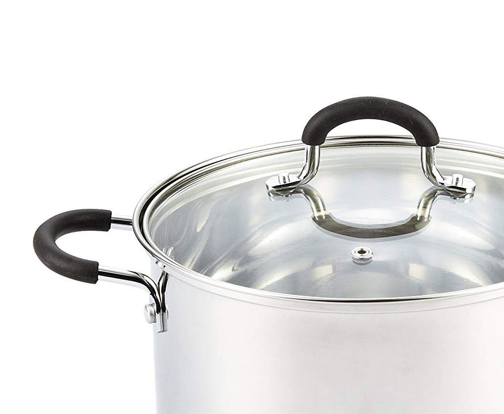 Cook N Home 16 Quart Stockpot with Lid, Stainless Steel and Stockpot Sauce Pot Induction Pot With Lid Professional Stainless Steel 12 Quart