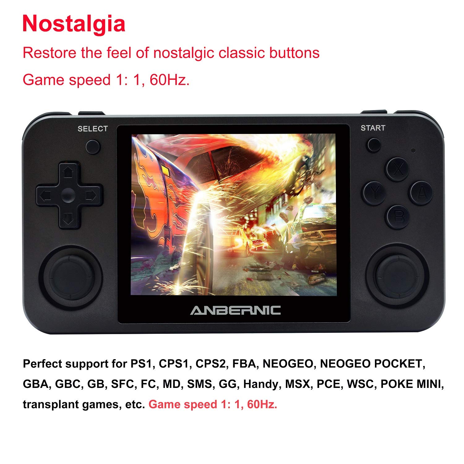 RG350M Handheld Game Console with Opening Linux Tony System HDMI Output 64Bit 3.5inch IPS Screen , Retro Game Console with 32G TF Card 2500 Classic Games Portable Video Game Console (Black)