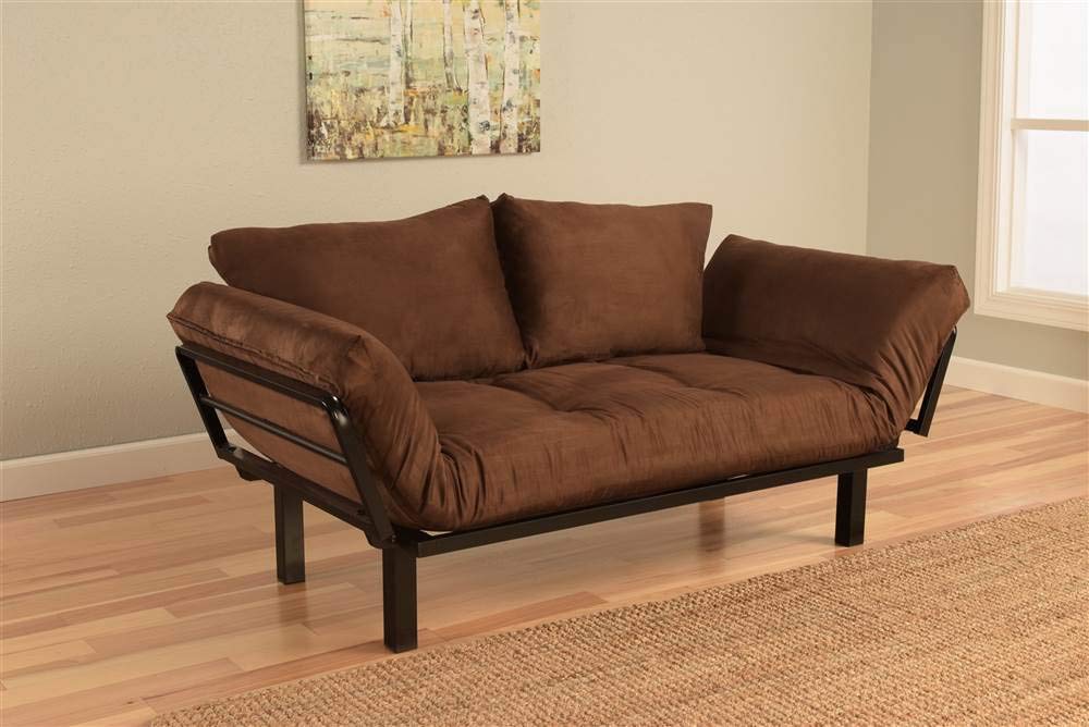 Kodiak Furniture Spacely Black Lounger Frame with Suede Navy Mattress Brown/Black Frame