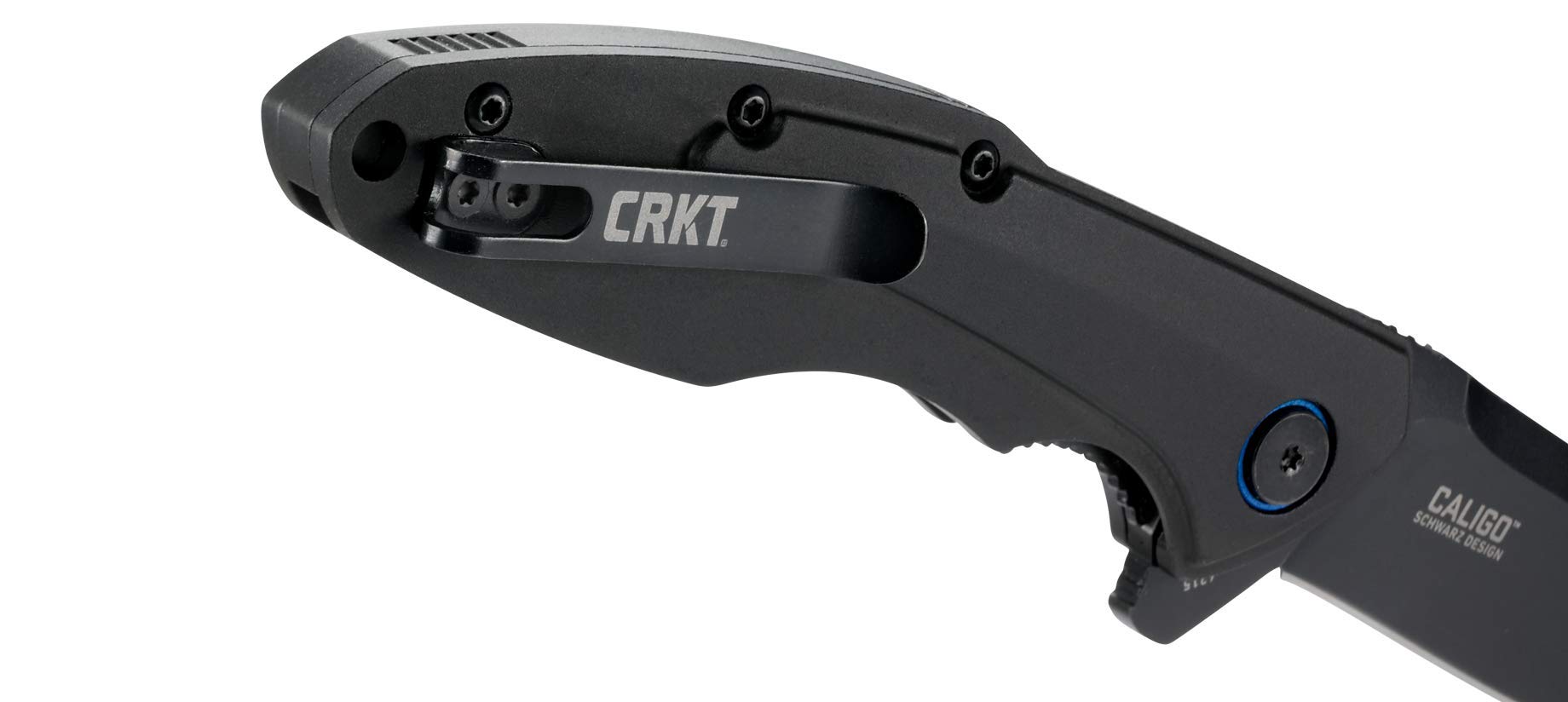 CRKT Caligo Folding Pocket Knife: Plain Edge Folder with Liner Lock, Everyday Carry Folded Knife with Flipper Opening, and Black Oxide Blade Finish 6215