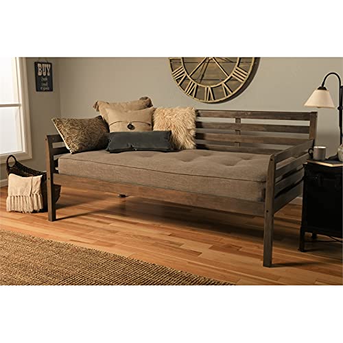 Kodiak Furniture Boho 8" Bunk Bed, Day Bed, Trundle Bed, Twin Size Spring Mattress, Linen Stone - Frame Not Included