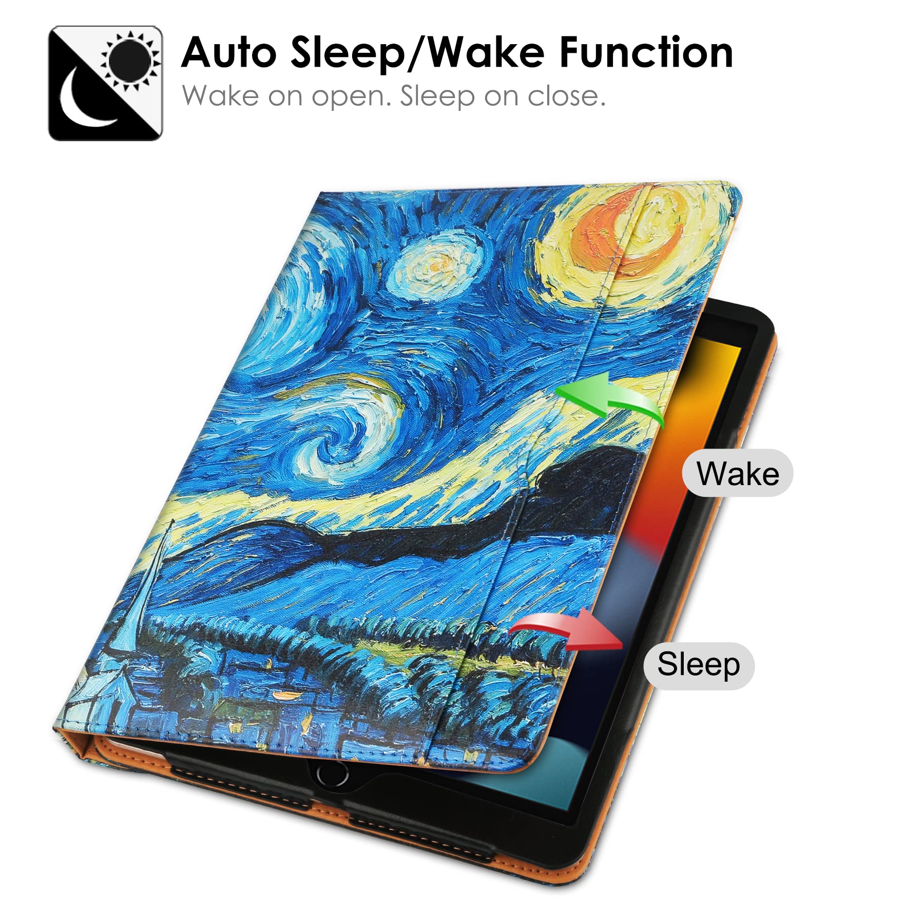 Rotating Case for iPad 9th/8th/7th Generation, iPad 10.2 case 2021/2020/2019-360 Degree Rotating Protective Stand Cover with Pencil Holder and Pocket, Auto Wake/Sleep(Almond)