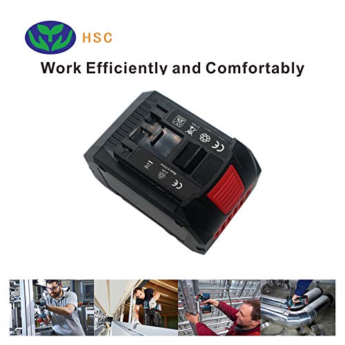 C&P 4.0Ah Portable Battery BOS18B3 Li-ion Battery 18V Replacement for BOSCH 18V Battery BAT609 BAT609G BAT618 BAT618G 3601H61S10,Black&Red,Small