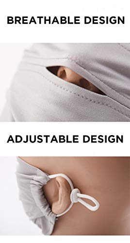 CHANGGER RIMIX Adjustable Sunscreen Mask with Ice Silk,Lugs Ear Reusable Masks for Riding and Running Black