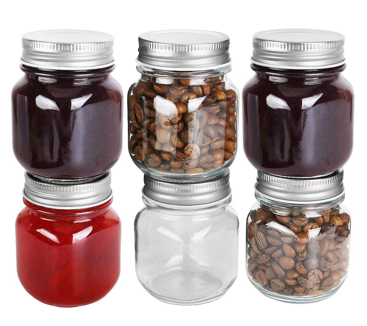 KAMOTA Glass Jars, 4 oz Mini Jars with Lids Perfect for Mason Canning Favor DIY Spice Jam Jars,24 PACK,30 Whiteboard Labels Included