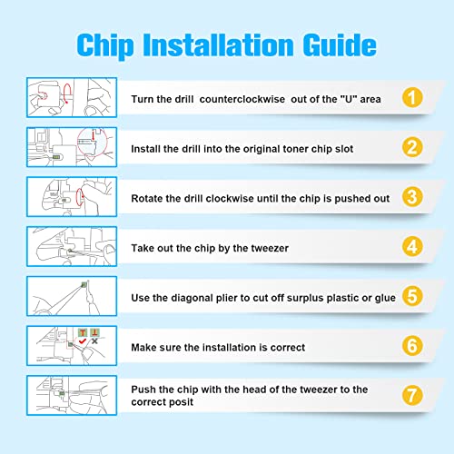 Q-image【No Chip 414A Toner Cartridge Replacement for HP 414A 414X W2020X HP Color Pro MFP M479fdw M479fdn M454dw M454dn M454 M479 Printer Toner High Yield (B/C/Y/M)