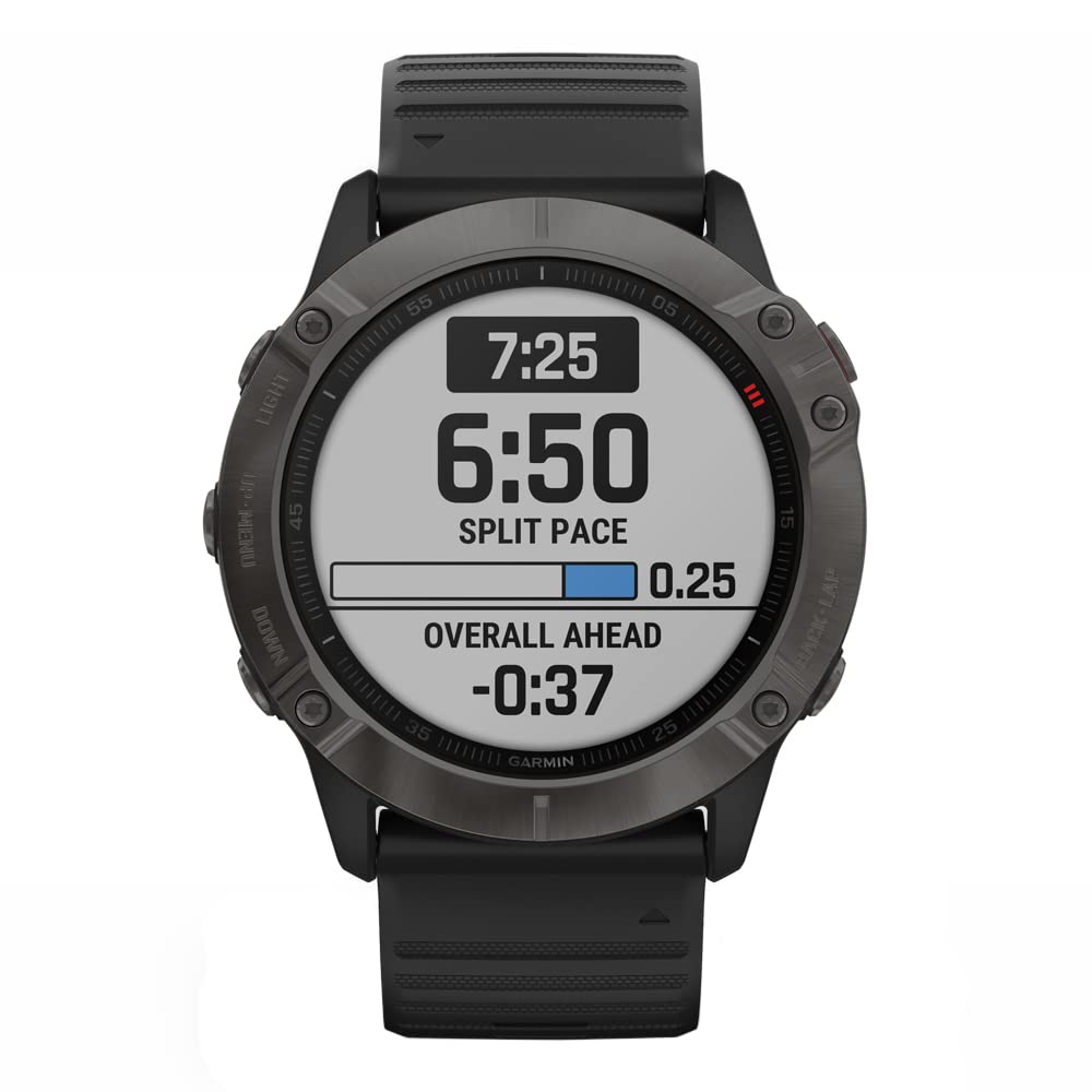 Garmin 010-02157-10 Fenix 6X Sapphire Multisport GPS Smartwatch Carbon Gray DLC Bundle with Premium 2 YR CPS Enhanced Protection Pack