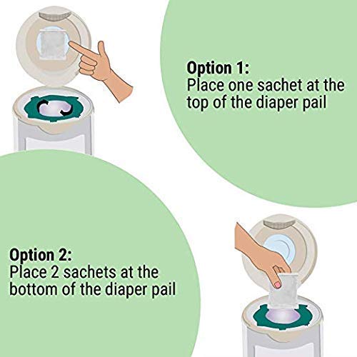 Green Piece - 12 Pack - Overstuffed - All-Natural Baby Diaper Pail Deodorizer | Activated Charcoal Air Purifier Compatible with Diaper Pails, Shoe Closets, Trash Cans, Pets - Made in The USA