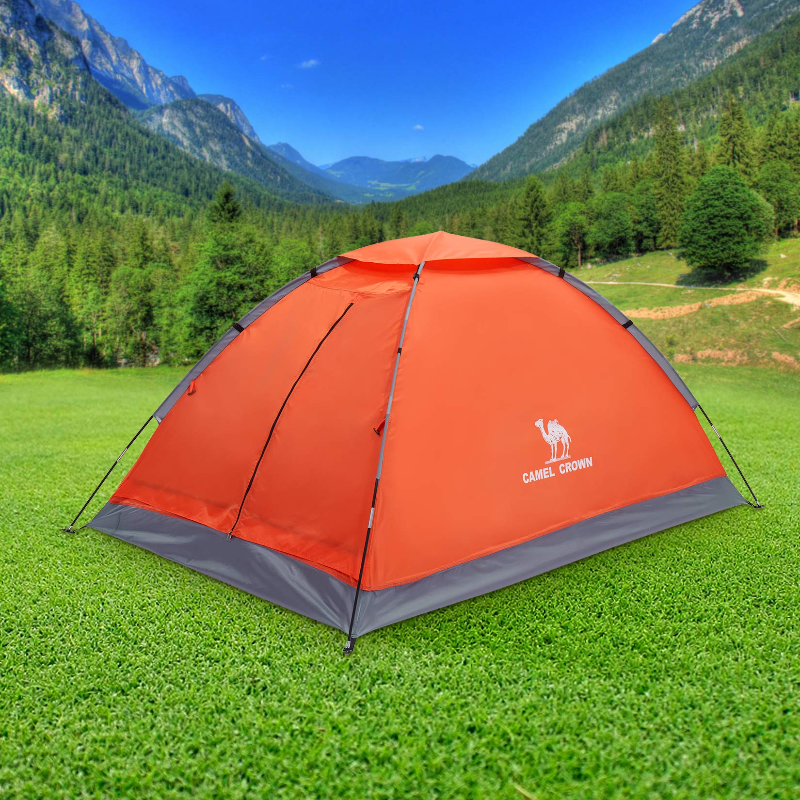 CAMEL CROWN 2 Person Camping Dome Tent, Waterproof, Lightweight Portable Backpacking Tent for Outdoor Camping/Hiking