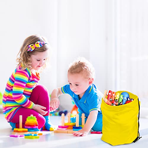 KUUQA 2 Pcs Yellow Drawstring Backpack Drawstring Bag Bulk Sports Cinch Bags String Backpack Storage Bags for Gym Traveling