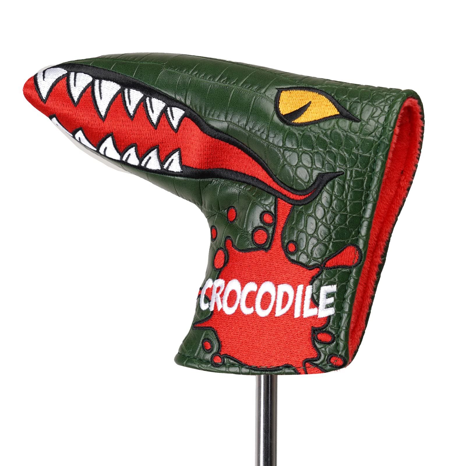 Crocodile Blade Putter Cover, Synthetic Leather Golf Putter Head Covers Magnetic, Fleeced Lined Putter Head Covers, Protective Putter Covers Green