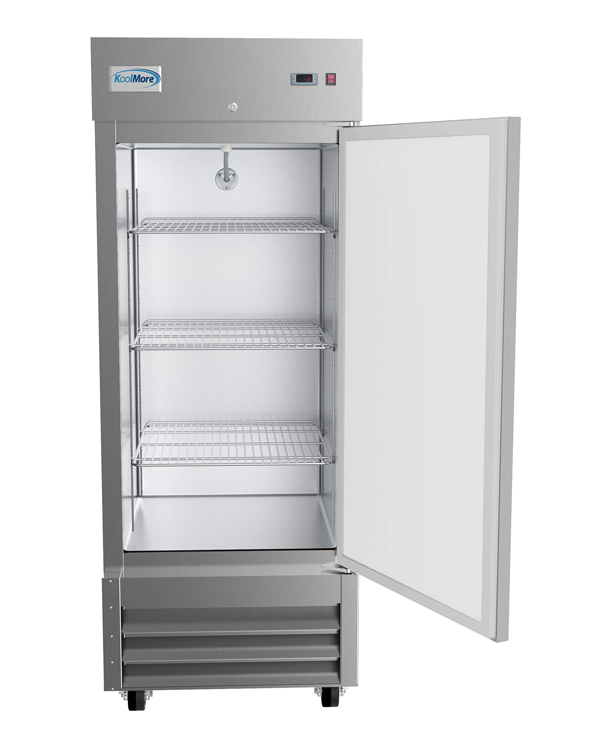KoolMore 29" 1 Door Stainless Steel Upright Commercial Reach-in Freezer - 23 cu. ft