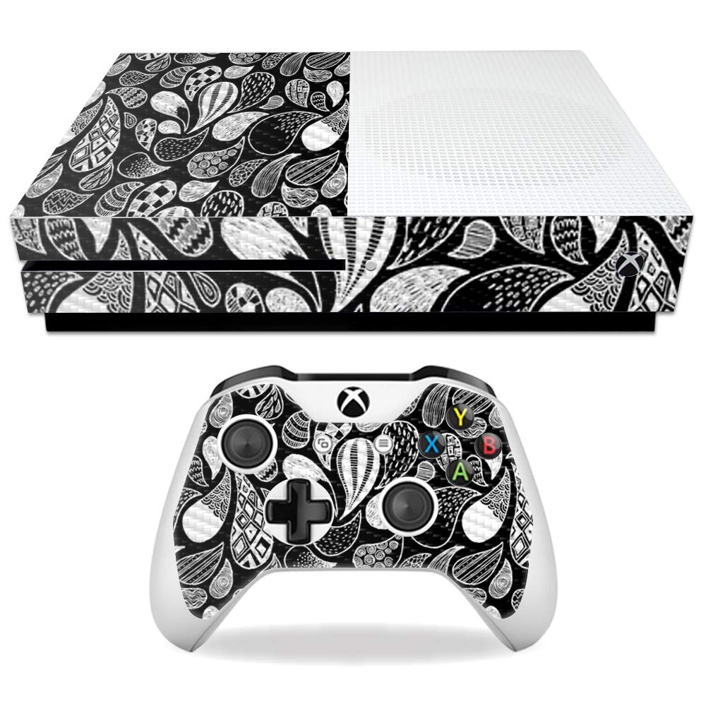MightySkins Carbon Fiber Skin for Microsoft Xbox One S - Drops | Protective, Durable Textured Carbon Fiber Finish | Easy to Apply, Remove, and Change Styles | Made in The USA