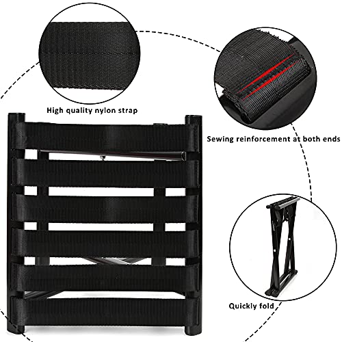 Camping Stool 12.6", Heavy-Duty Folding Stool, Portable Outdoor Small Folding Chair, Hold Up to 600lbs, Camp Stool Suitable for Camping, Hiking, Fishing (S, Black)