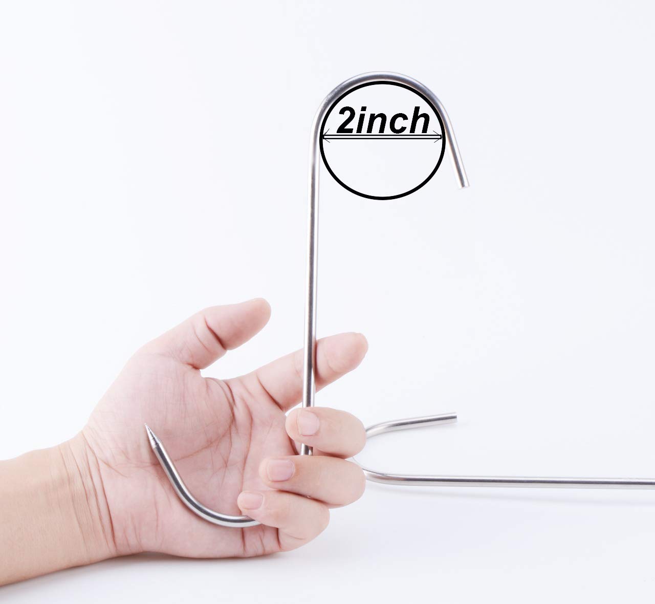 HONSHEN 8 Inch 6mm Meat Hook S-Hooks Stainless Steel Meat Hooks for Hanging Processing Butcher Hook 4Pack (Meat Hooks 6mm 8inch)