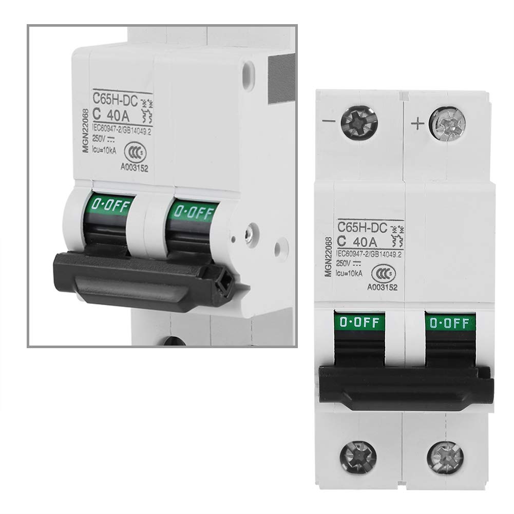 Circuit BreakerDC 250V Circuit Breakers Miniature Circuit Breakers Double Pole Circuit BreakerMiniature Air Switch for Solar Panel Grid SystemWind and Solar Hybrid System[40A]