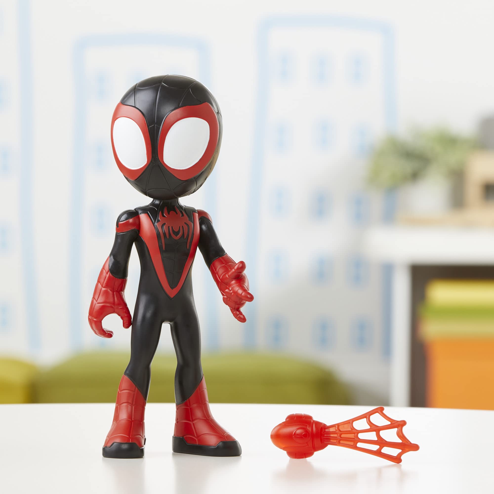 Spidey and His Amazing Friends Supersized Miles Morales: Spider-Man 9-inch Action Figure, Marvel Preschool Super Hero Toy, Kids Ages 3 and Up