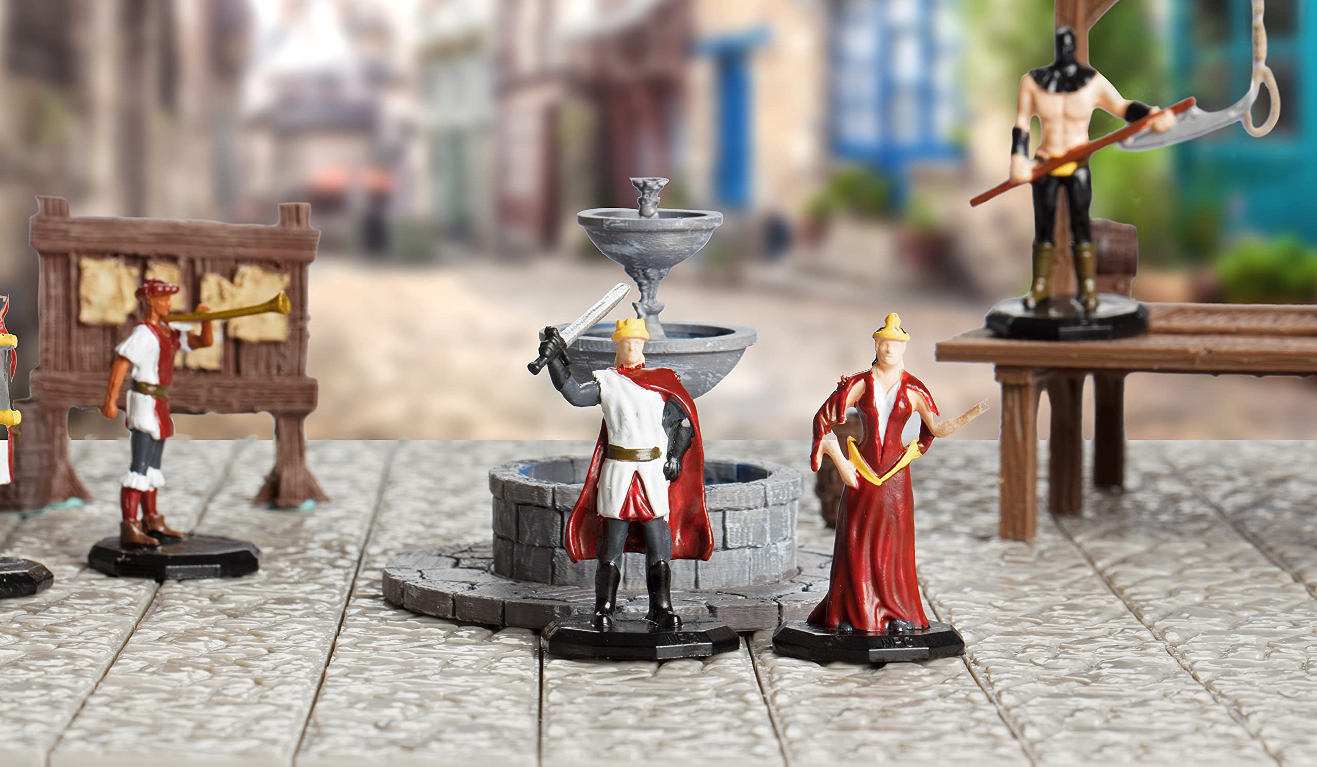 Townsfolk Mini Fantasy Figures - Nobility Class - 8pc Hand-Painted Non Player Character NPC Miniatures - 1" Hex-Sized Compatible w DND Dungeons Dragons, Pathfinder RPG Tabletop Games