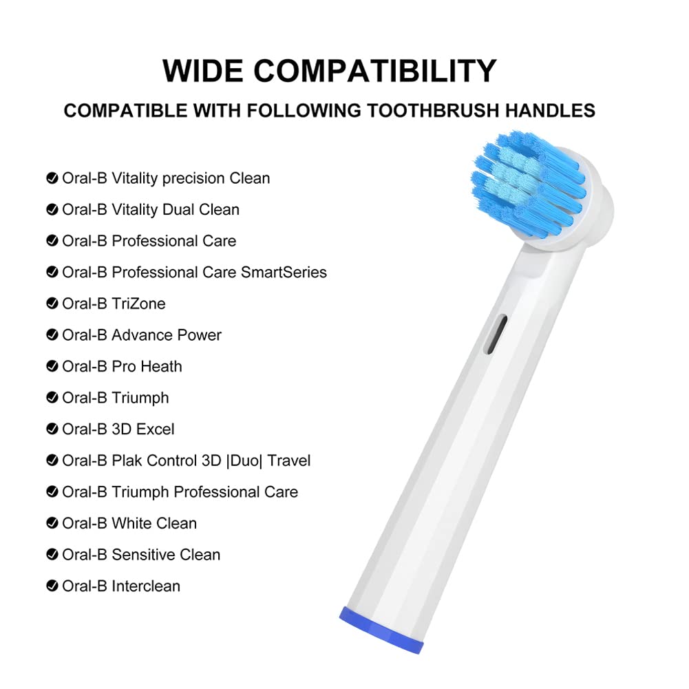 Electric Toothbrush Replacement Heads 8 Pack Compatible with Oral B Braun Electric Toothbrush Replacement Heads Adult Sensitive Types Clean Electric Toothbrush Head