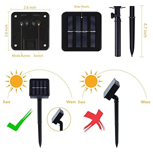 PUZOU Solar Lights, 10LED 3.5M 8 Modes Waterproof String Lights Outdoor Fairy Lights Crystal Balls Decorative Lighting for Garden Home Party Wedding Christmas Decoration