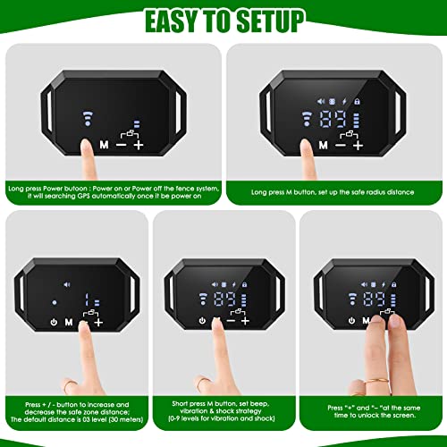 GPS Wireless Dog Fence, 2023 Electric Fence System for Dogs, Portable GPS Wireless Pet Containment System. Large Signal Boundary Range Up to 6560Ft. Adjustable Collar for All Large and Medium Dogs