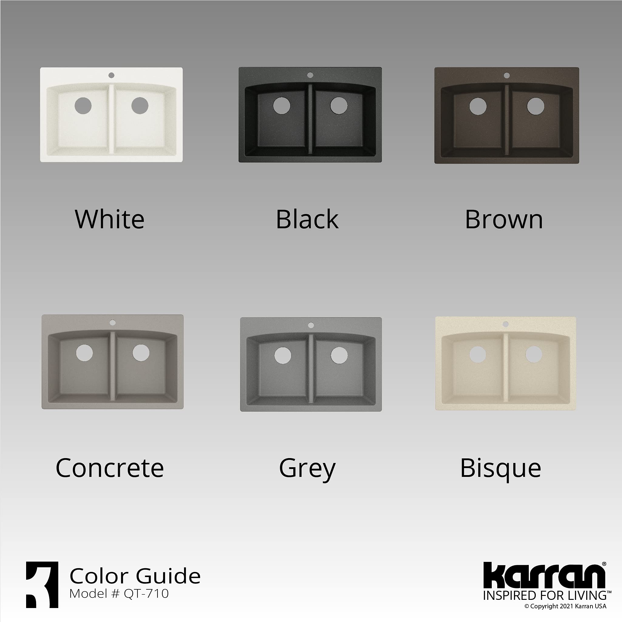 Karran QT-710 Drop-in Quartz Composite 33 in. 1-Hole 50/50 Double Bowl Kitchen Sink in Bisque