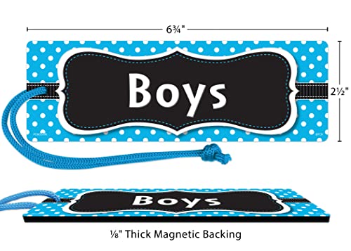 Teacher Created Resources Aqua Polka Dots Magnetic Boys Pass (77239)