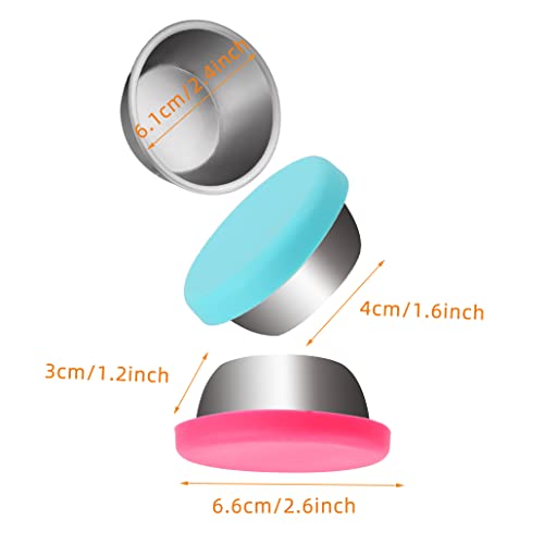 KyeeaDIY 6pcs Salad Dressing Container To Go Stainless Steel Dipping Sauce Cups With Lids Leak-Proof Condiment Cups Lunch Box Reusable Small Food Storage Containers Picnic Travel (6pcs)