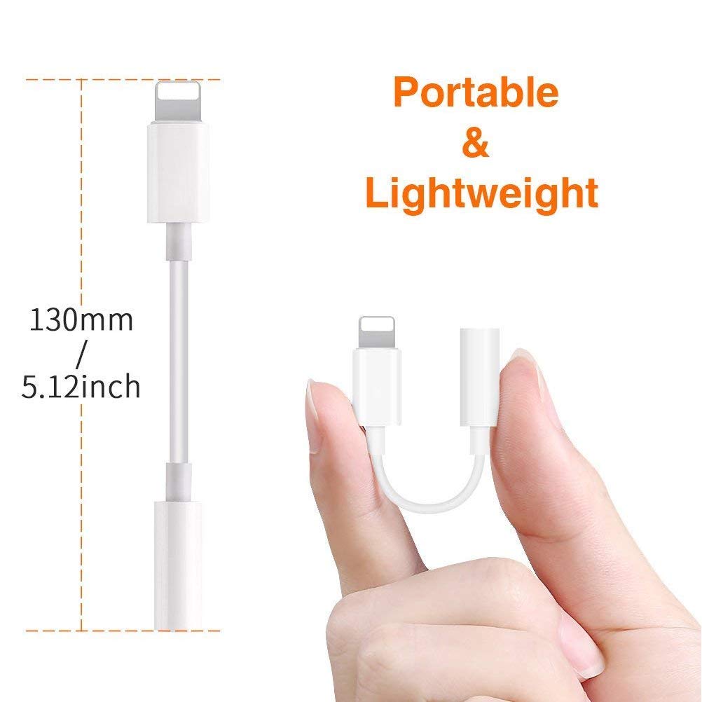 esbeecables (Apple MFi Certified) Lightning to 3.5mm Headphone Jack Adapter, 2 Pack Earphone Audio Jack Aux, iPhone Dongle Cable Compatible with iPhone 13/12/11 Pro/XR/XS Max/X/8/7 iPad