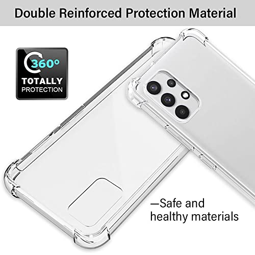 for Samsung A53 5G Case, Galaxy A53 5G Case and Screen Protector, Shockproof Crystal Clear Slim Soft Silicone TPU Protective Phone Cover for Samsung Galaxy A53 5G (Clear)