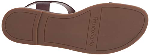 Franco Sarto Womens Glenni Ankle Strap Flat Sandals, Dark Brown, 8.5
