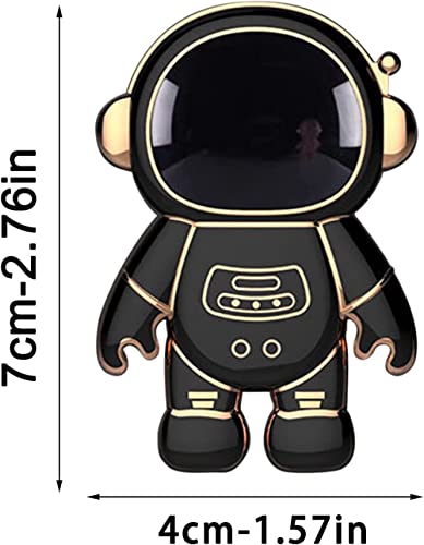 for Samsung Galaxy A14 5G Case 6D Plating Cute Astronaut Hidden Stand Design with Camera Cover,Soft TPU Bumper Folding Bracket Kickstand Kawaii Phone Case for Samsung A14 for Girls Women Black