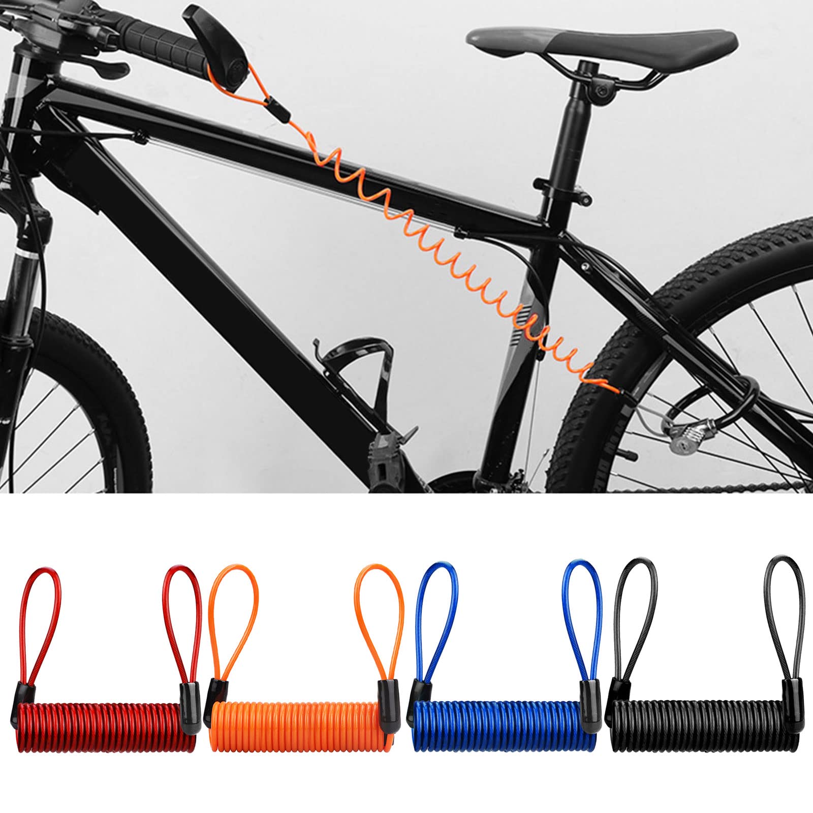 Bike Bicycle Security Cable Anti-Theft Safety Steel Wire Rope Spring Cable Bike Bicycle Lock Padlock Protection Cable motorcycle reminder cable bike security cable disc lock cable disc lock reminder