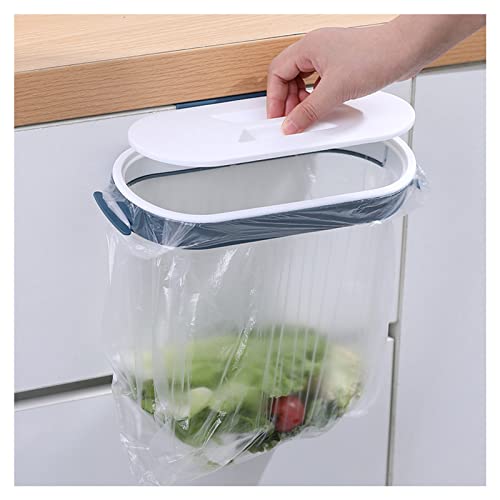 Set of 2 Trash Bag Holder Rack, Hanging Organizer Garbage Bag Holder, With Removable Lid - Multi for Kitchen Cabinet Door Storage Cupboard, Kitchen Towel Rails Rack, Blue & Pink