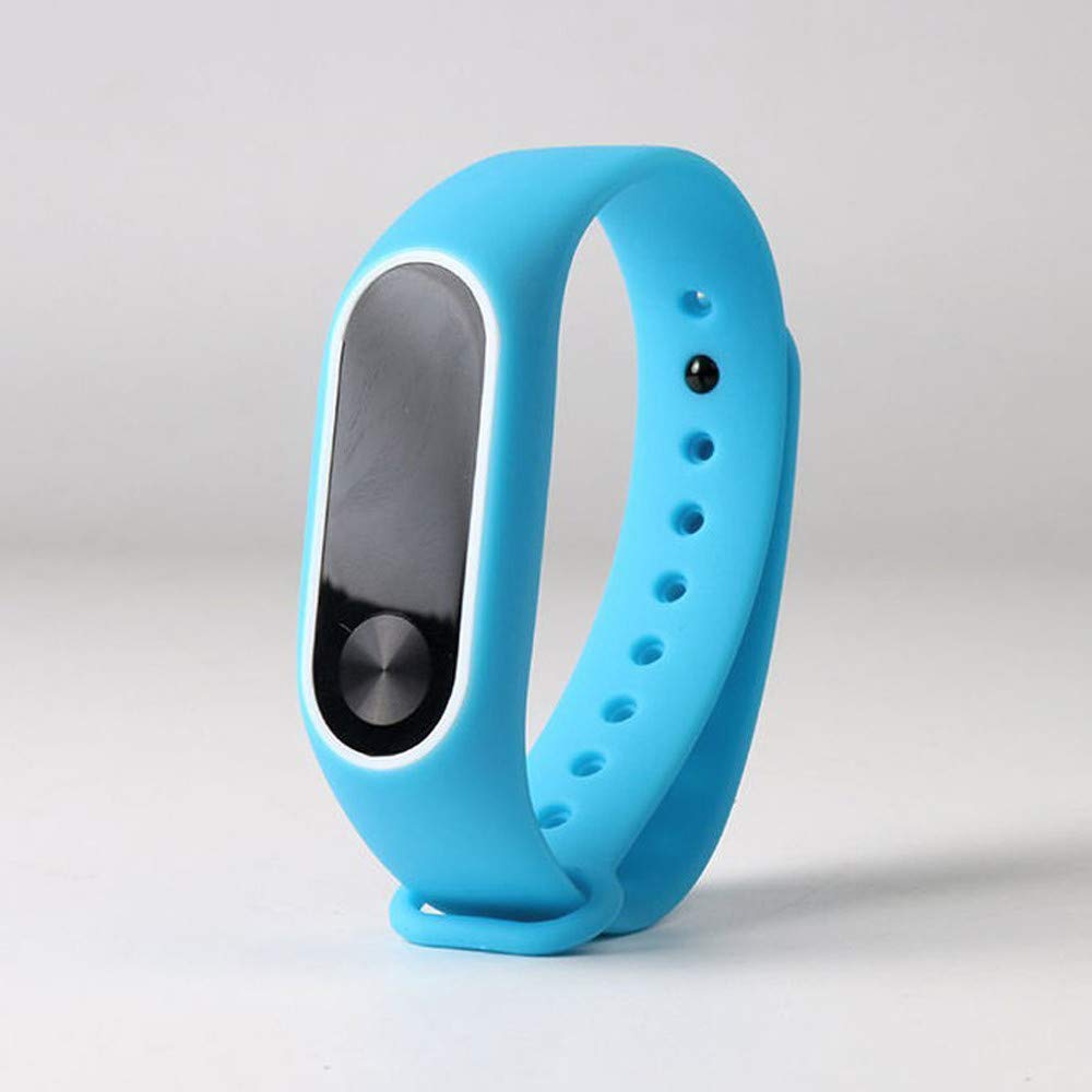 Toxz Replacement Silica Gel Wristband Band Strap for Xiaomi Mi Band 2 Bracelet,Multiple Colour,Length:170-222mm,Blue