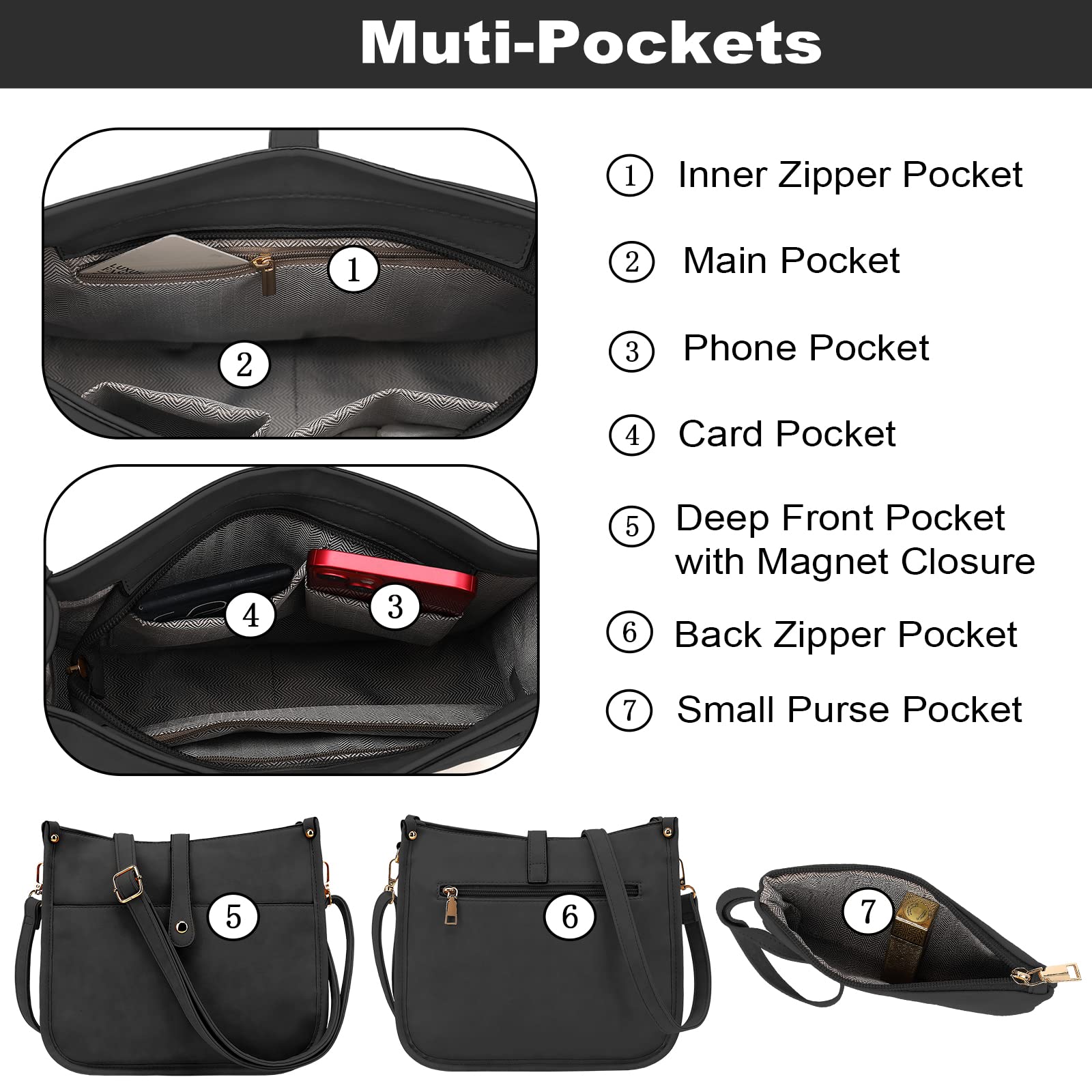 Crossbody Bags for Women Purse Strap Replacement Small Purses Hobo Bags Sling Shoulder Bag Vegan Leather Guitar Straps