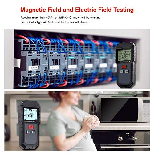EMF Meter, Electromagnetic Radiation Tester,Hand-held Digital LCD EMF Detector, Great Tester for Home EMF Inspections, Office, Outdoor and Ghost Hunting