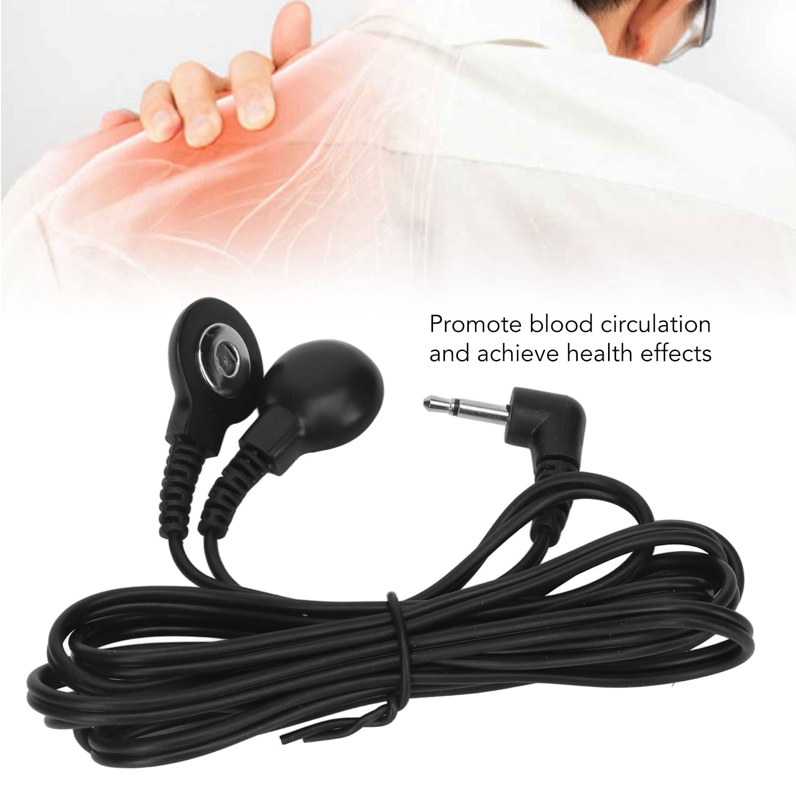 Electrode Cable, Electrode Wire, 5PCS Electrode Wire Black 2.5mm Elbow 1.2m Replacement Wires for TENS Digital Machine