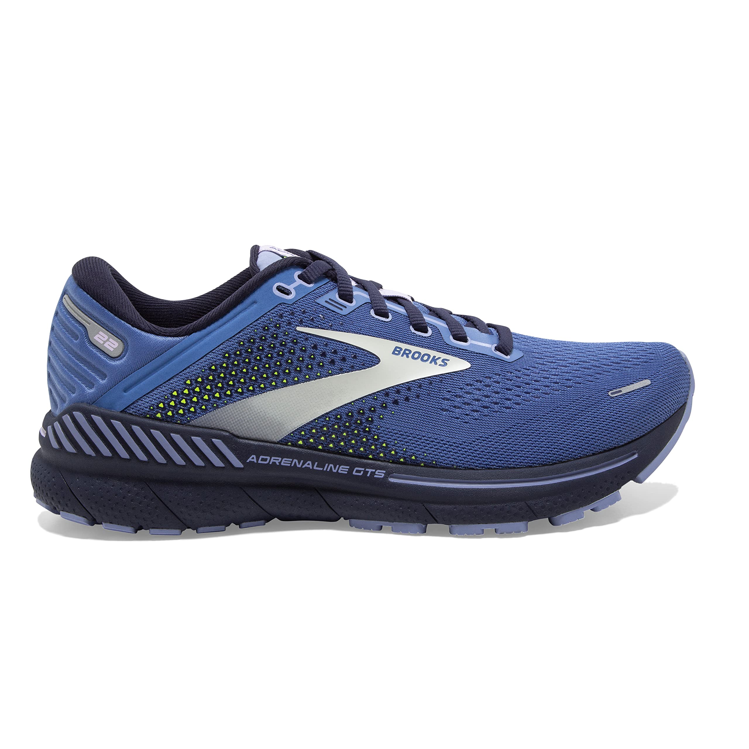 Brooks Women's Adrenaline GTS 22 Supportive Running Shoe - Blue/Purple/Nightlife - 9 Medium