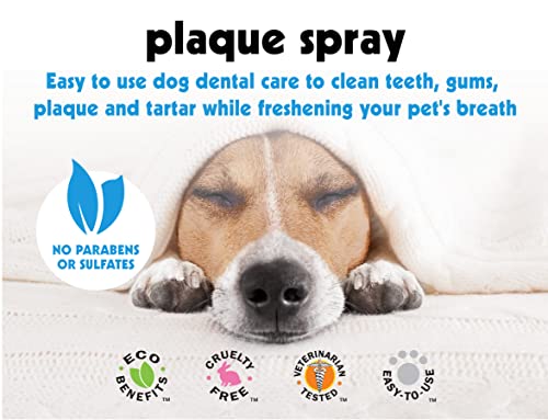 Petkin Plaque Spray, Cool Mint, 4 Fl Oz β Cleans Teeth & Gums, Removes Plaque & Tartar, Freshens Breath & Whitens Teeth with Baking Soda - Ideal Cat & Dog Dental Spray with No Brushing or Rinsing