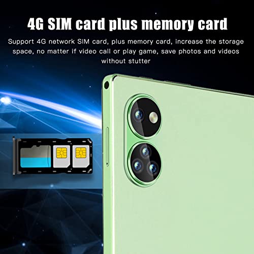 Call Tablet, 8 Core 12.0 Dual Cameras 8800mAh Large Capacity Battery Green 10.1 Inch Tablet HD Large Screen Adult 100-240V (US Plug)