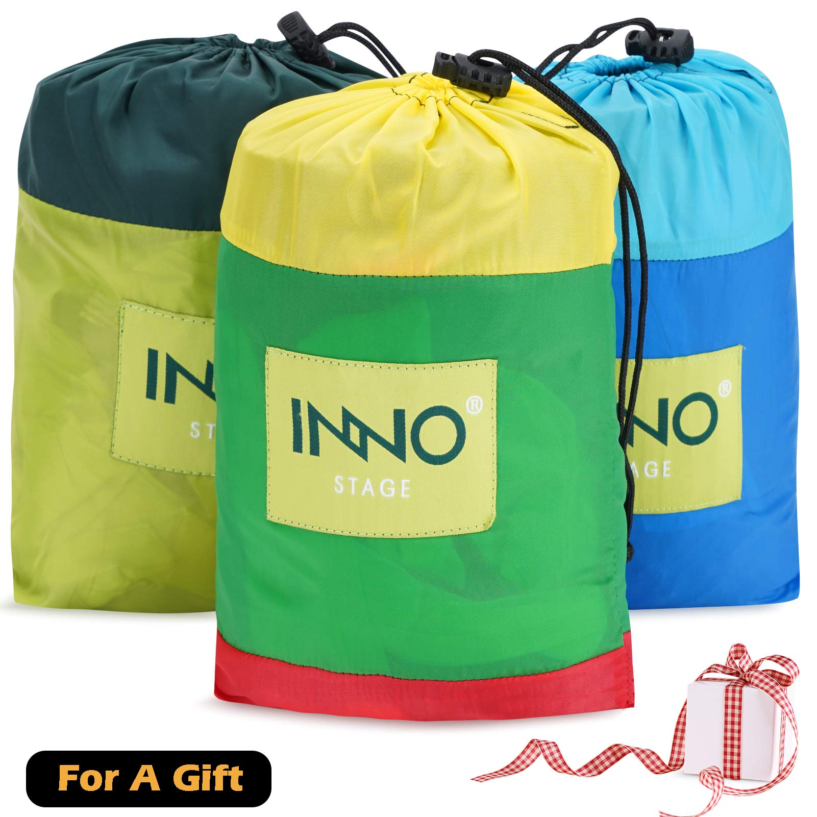 Camping Hammock Double with 2 Tree Straps, Portable Lightweight Nylon Hammocks for Backpacking, Travel Hiking, Travel, Beach, Backyard - Green