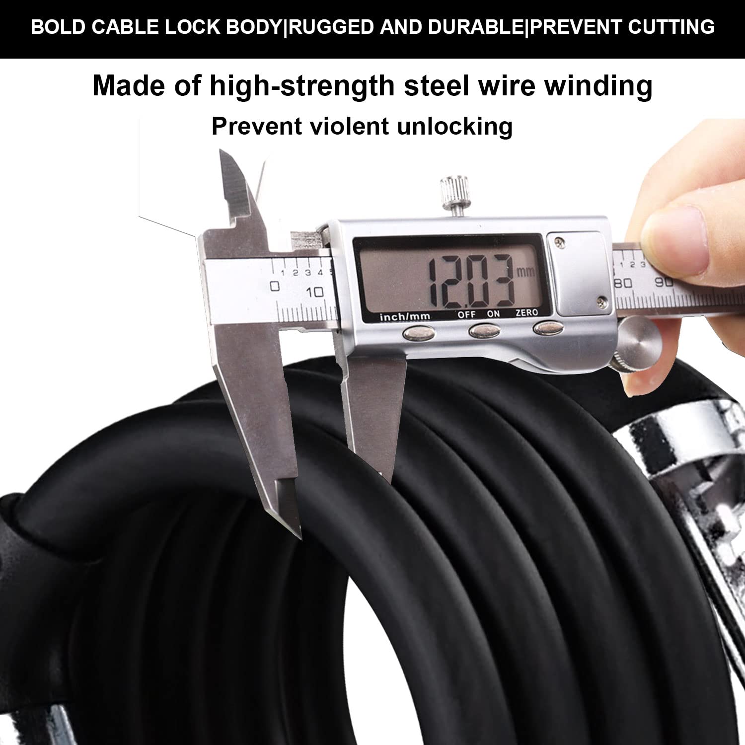 Bike Lock Cable with Combination with Mounting Bracket 5-Digit Password Setting Safe Portable Bicycle Anti-Theft Wire Chain 4ft Combination Lock Universal for Mountain Bike Motorcycle Baby Carriage