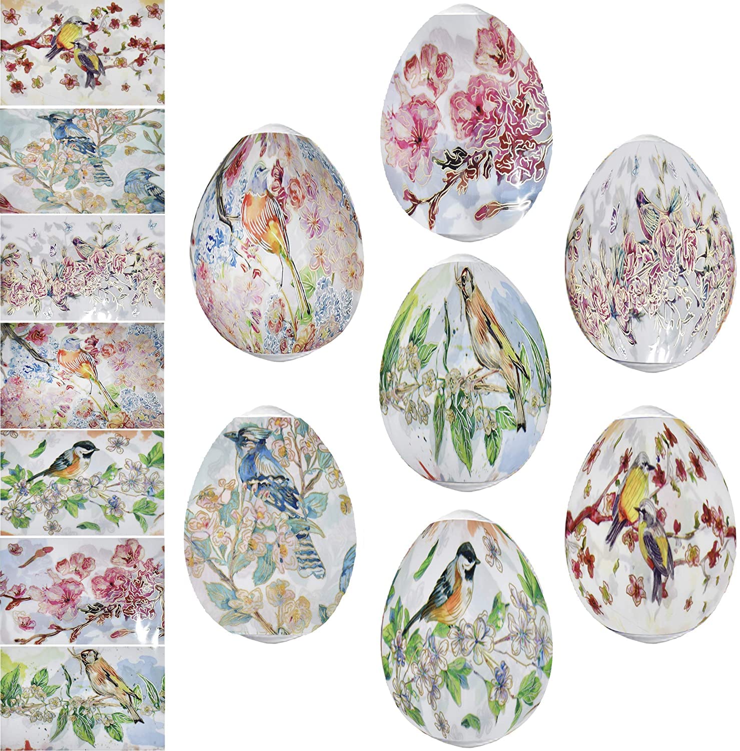 Diximus Ukrainian Easter Egg Wraps – Pysanka Egg Pysanky Supplies - Thermo Heat Shrink Sleeves - Easter Egg Decorating Kit - for 7 Easter Eggs - Watercolor
