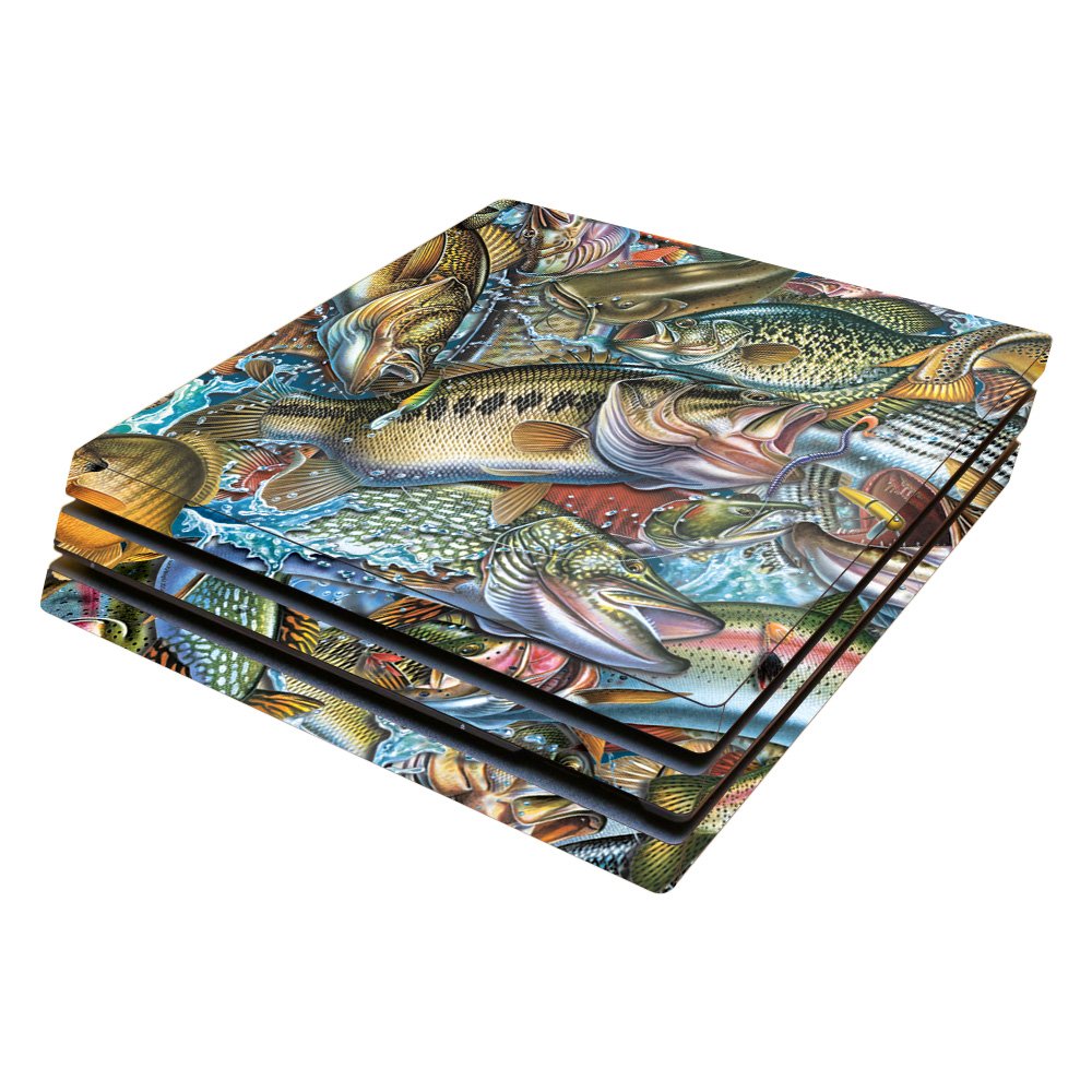 MightySkins Skin Compatible with Sony PS4 Pro Console - Action Fish Puzzle | Protective, Durable, and Unique Vinyl Decal wrap Cover | Easy to Apply, Remove, and Change Styles | Made in The USA