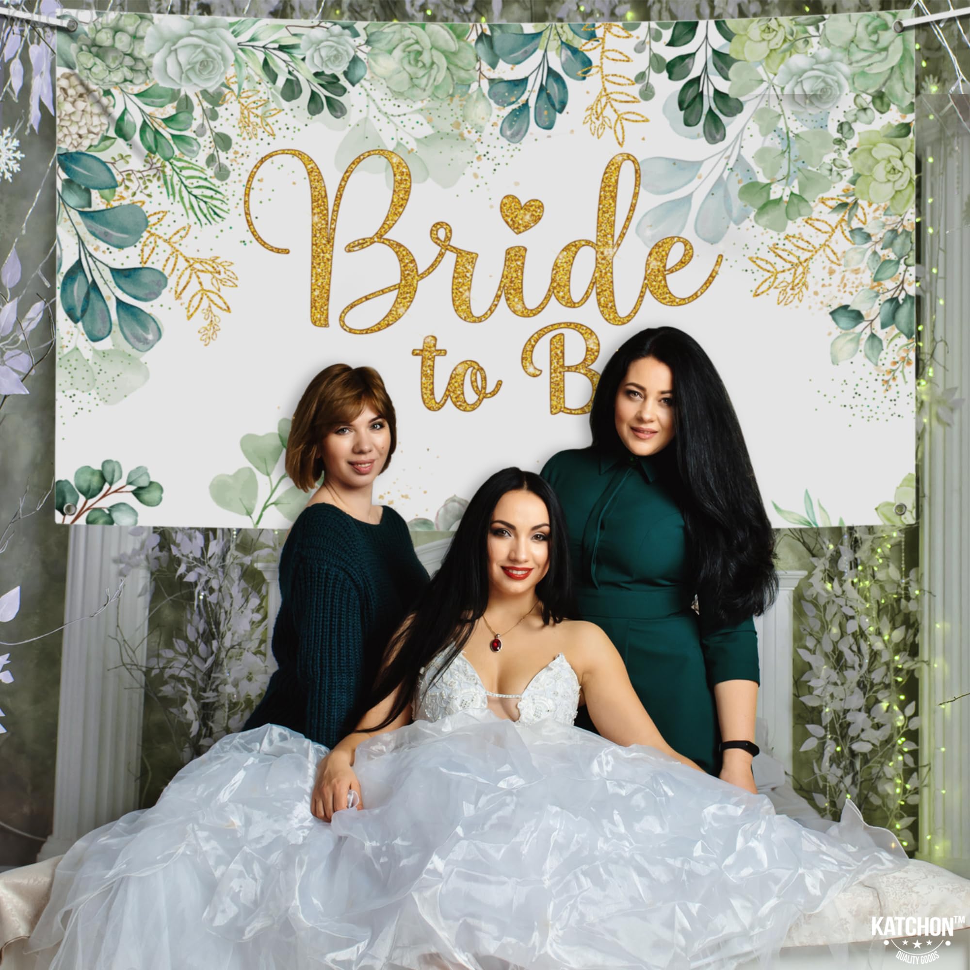KatchOn, Green Bride to Be Banner - XtraLarge, 72x44 Inch | Sage Green Bride to Be Sign for Bridal Shower Decorations | Wedding Shower Decorations | Bride to Be Backdrop | Bride to Be Decorations