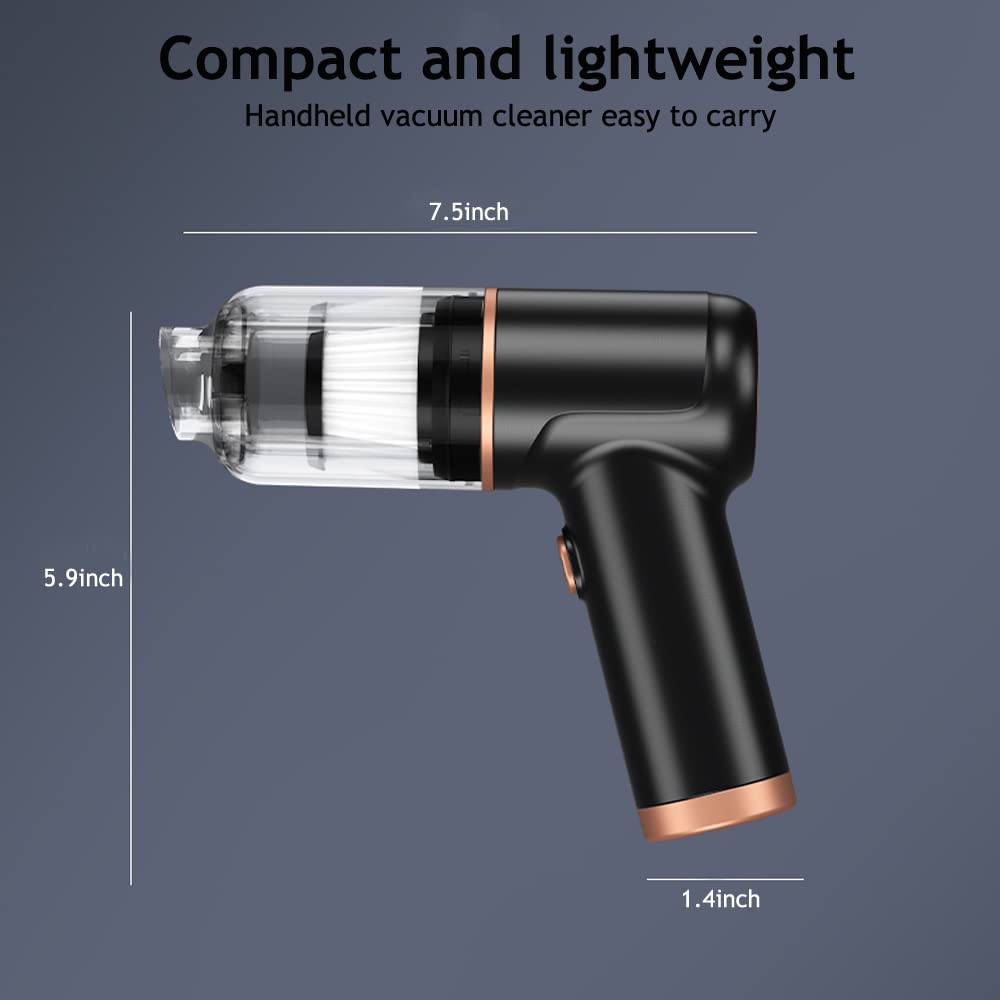 DHDZVOV Handheld Vacuum Cleaner Cordless,Mini Vacuum Cleaner,car Vacuum Cordless Rechargeable Hand Held Vacuum Cleaner for car/Home