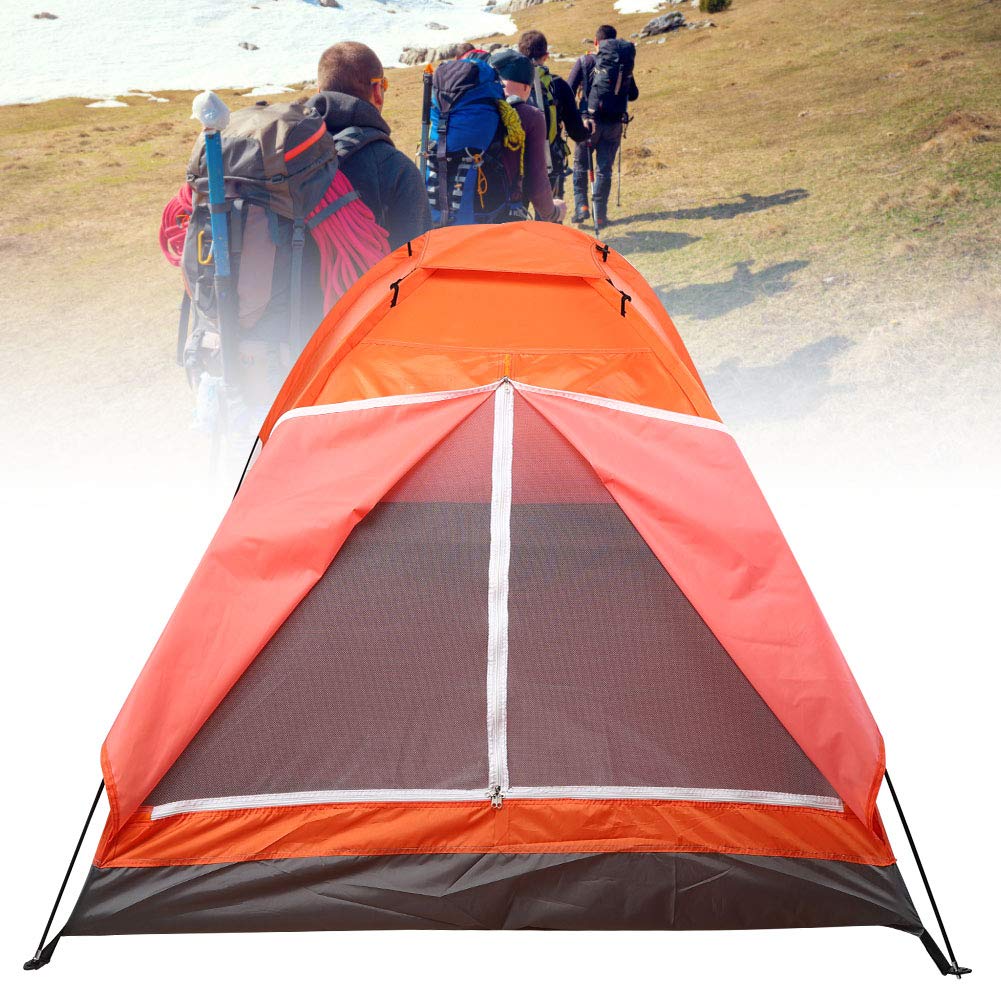 Camping Tent, Outdoor Large Space Stable Structure 2 Person Single Layer Tent, Waterproof Wear Resistant Portable Lightweight Instant Tent for Camping Climbing Fishing Beach